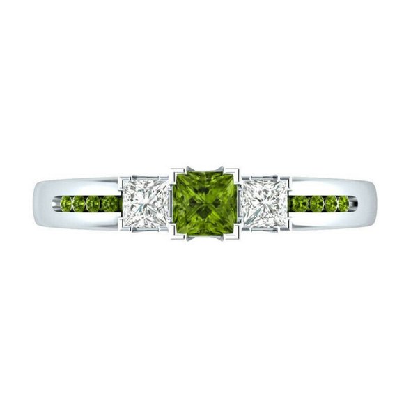 dazzling items | Jewelry | Silver Princess Cut Peridot Ring | Poshmark